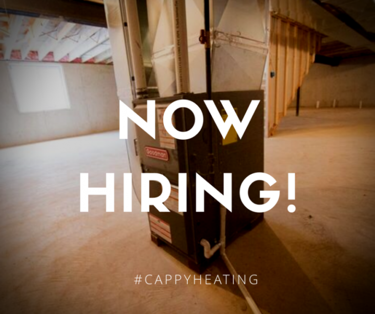 Now Hiring - "Apply Now!" - Cappy Heating and Air Conditioning